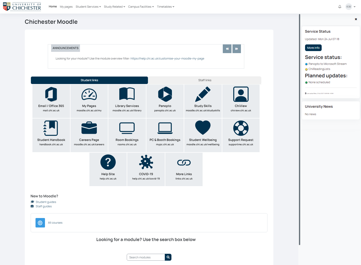Moodle for students | Support and Information Zone