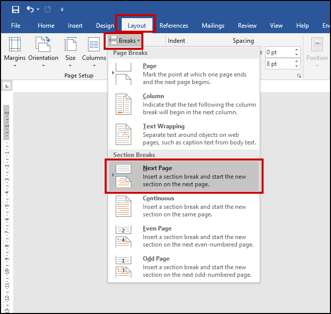 Word Page Numbering Support And Information Zone