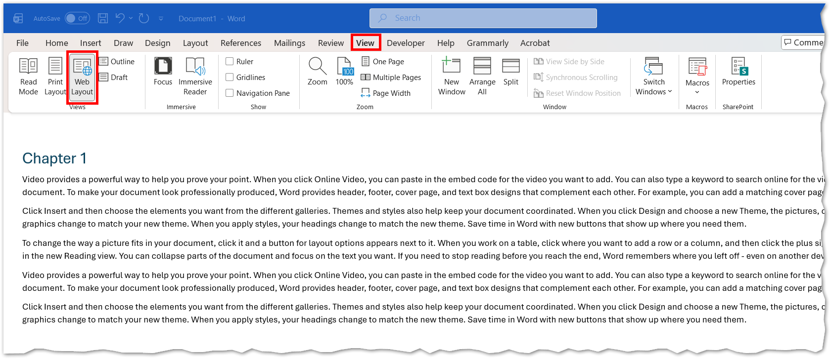 Word – Page view options – UOC – Help